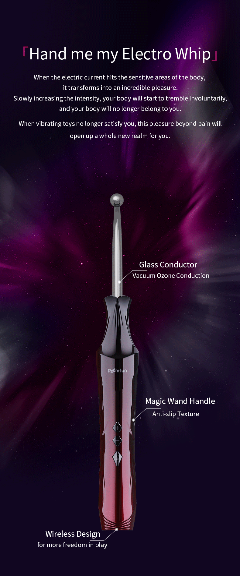 Sex Electric Shock - Magic Wand Electro Whip (ZW-143) - Roomfun | Sex ...